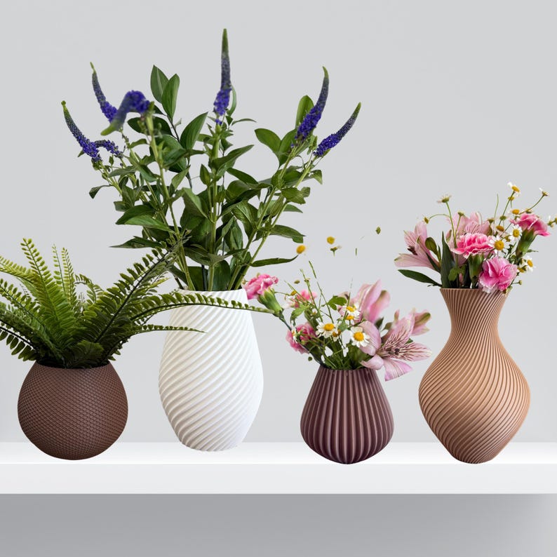 Modern Vase STL File Set | Vase Designs for 3D Printing | Digital ...