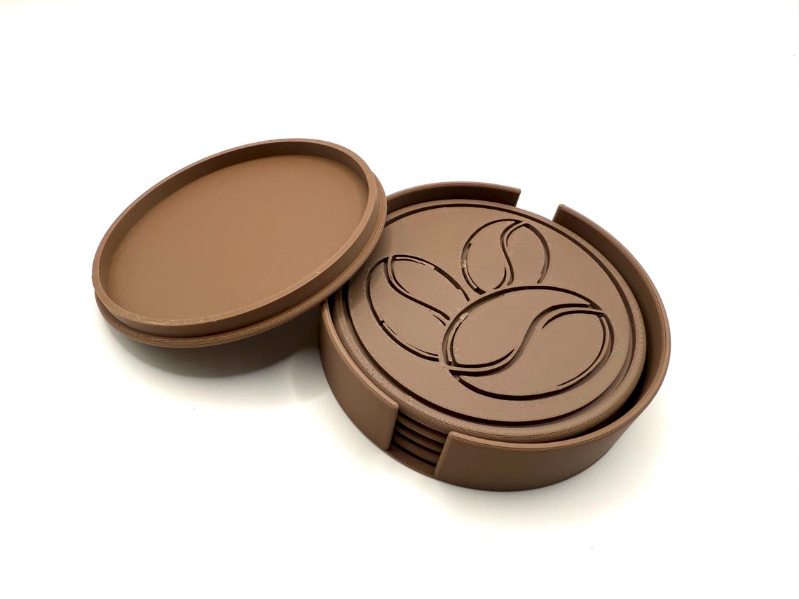 Coffee Coaster Set STL File, 3D Printable Coaster With Storage Box ...