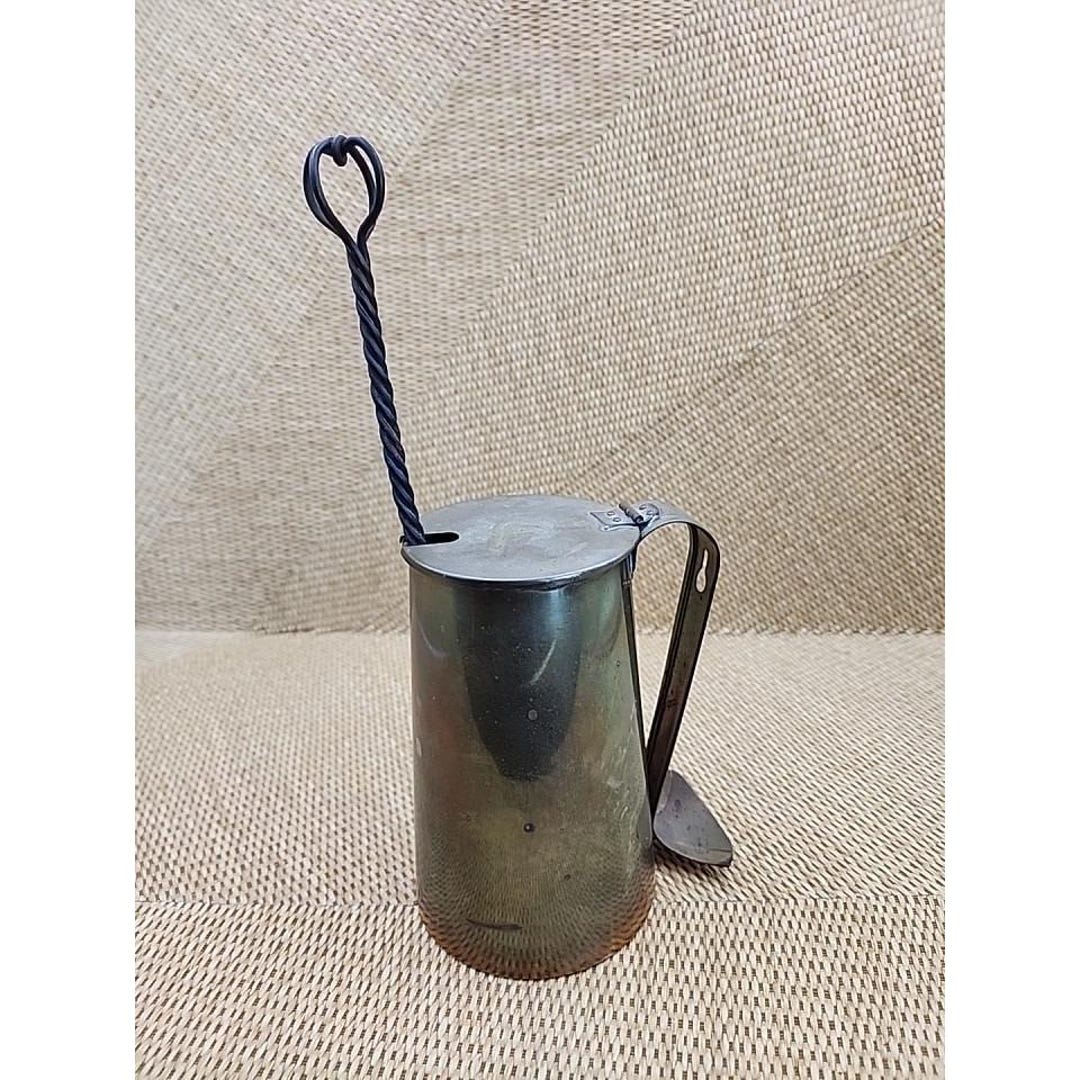 Antique Brass Cape Cod Smudge Pot Fire Starter Kerosene Pumice Wand ...