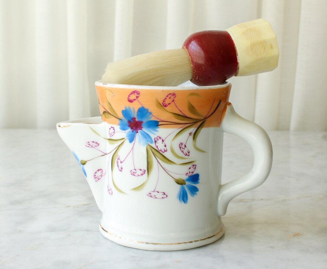 Vintage Shaving Mug and Brush Set - Etsy