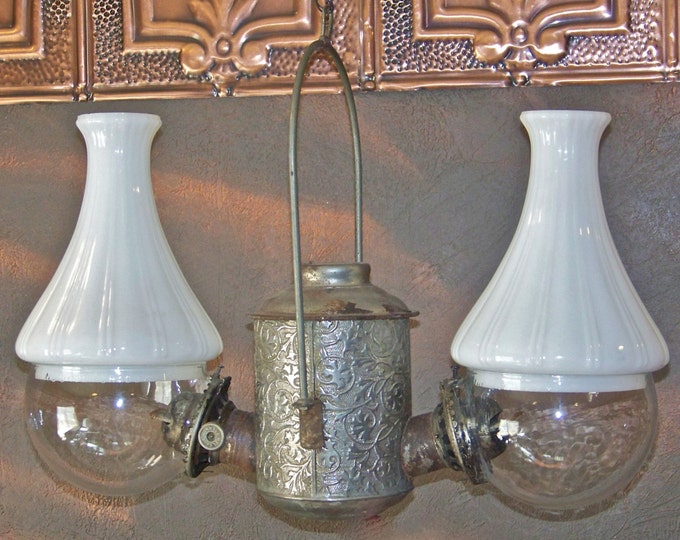 Antique Angle Lamp Hanging Oil Lamp Nickel Plated Double Oil Lamp ...