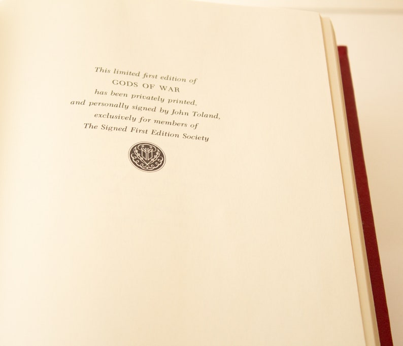Gods of War Signed First Edition Hardcover Book John Toland - Etsy