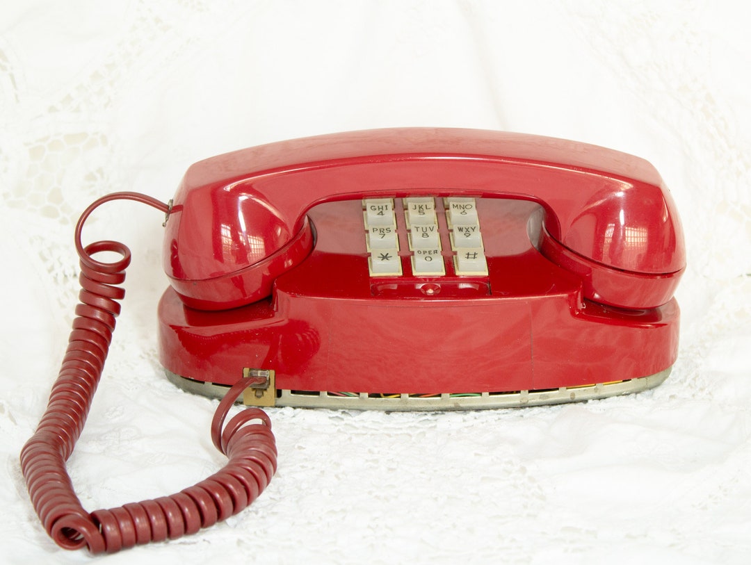 Red Princess Telephone Push Button Landline Phone Not Tested - Etsy