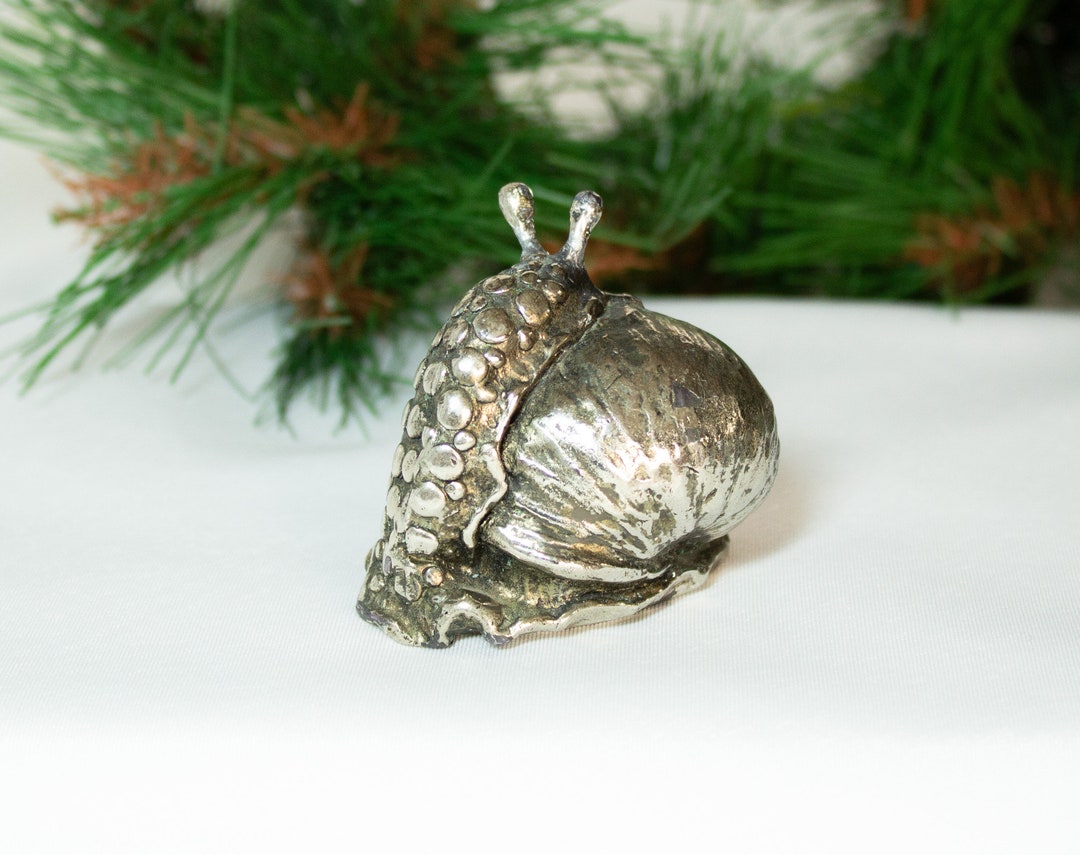 Vintage Pewter Snail Paperweight Home Office - Etsy