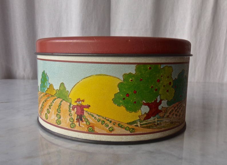 Vintage Kitchen Tin Country Farm Scarecrow Crops - Etsy