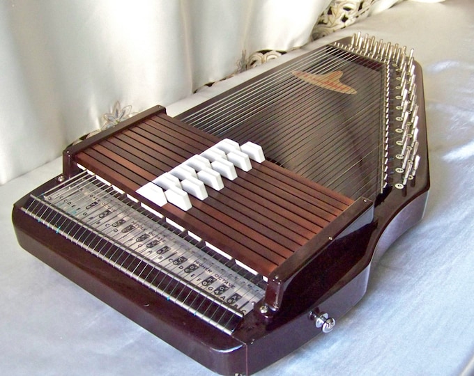 Vintage Autoharp Chromaharp Sekova With Case Walnut Musical Instrument ...