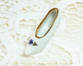 Vintage Limoges Porcelain Tiny Decorative Shoes Made in France Blue and ...