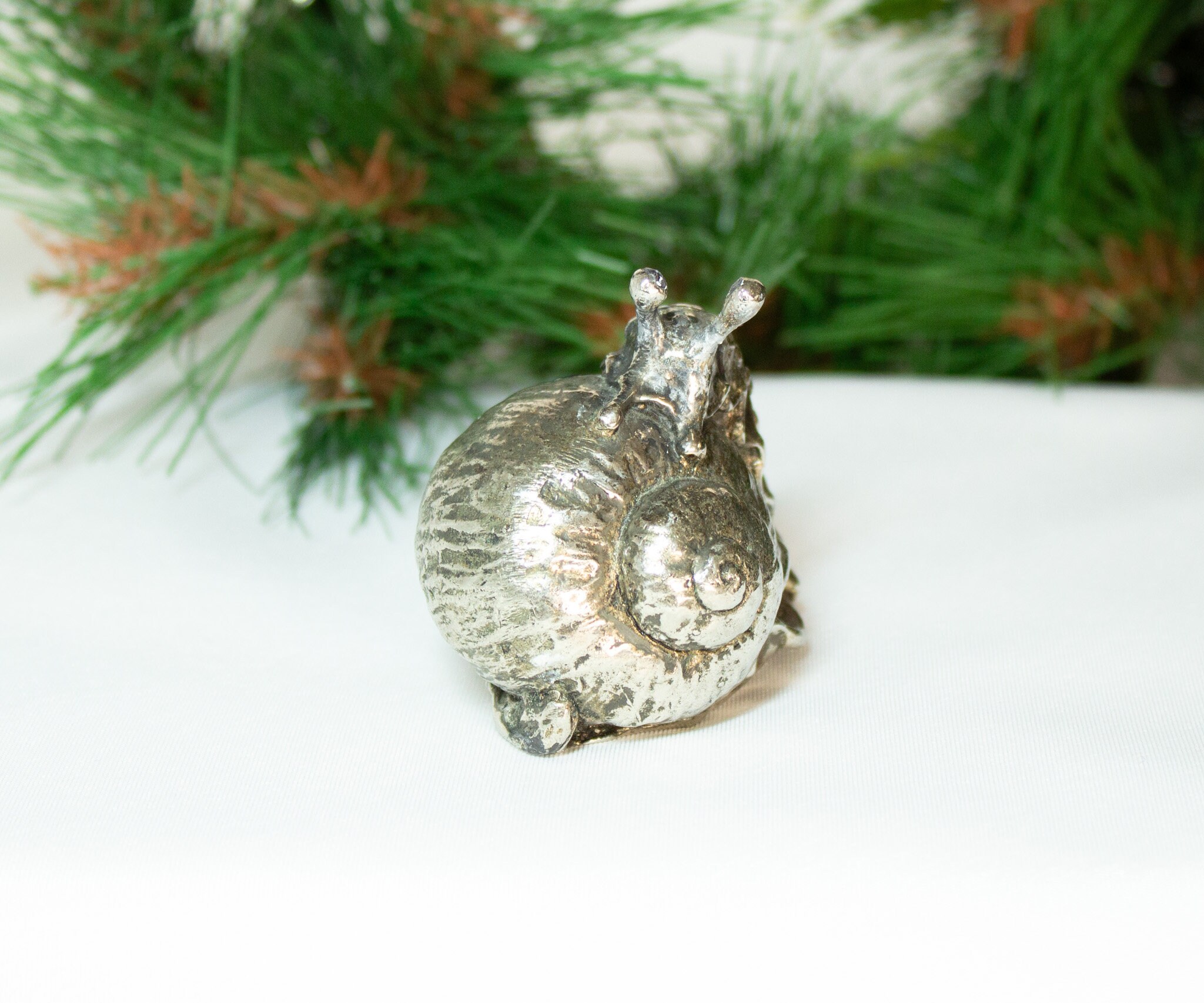 Vintage Pewter Snail Paperweight Home Office - Etsy