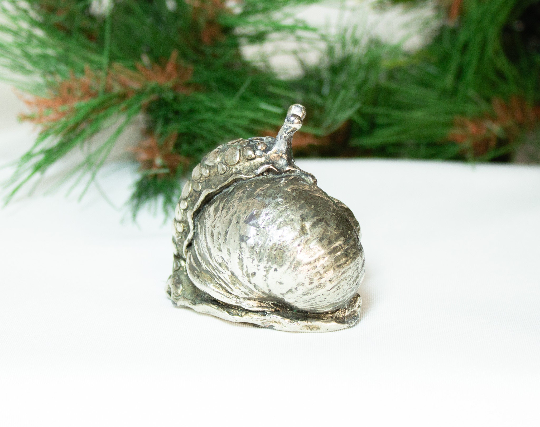 Vintage Pewter Snail Paperweight Home Office - Etsy