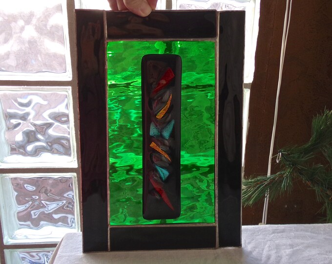 Suncatcher Stained Glass Bright Green Window Decor - Etsy