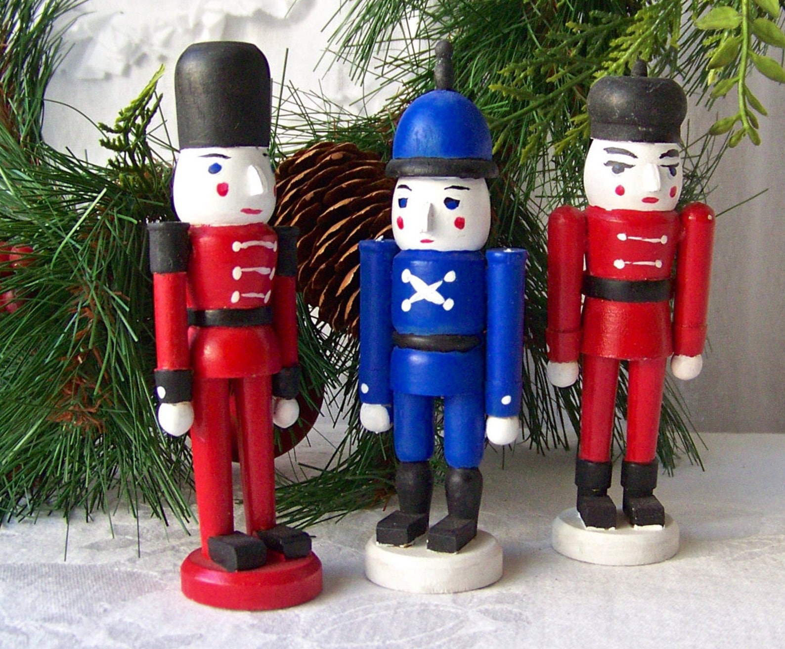 Toy Soldiers Christmas Decor Set of Three Red and Blue - Etsy