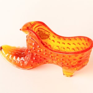Vintage Fenton Hobnail Glass Slipper Shoe - Etsy