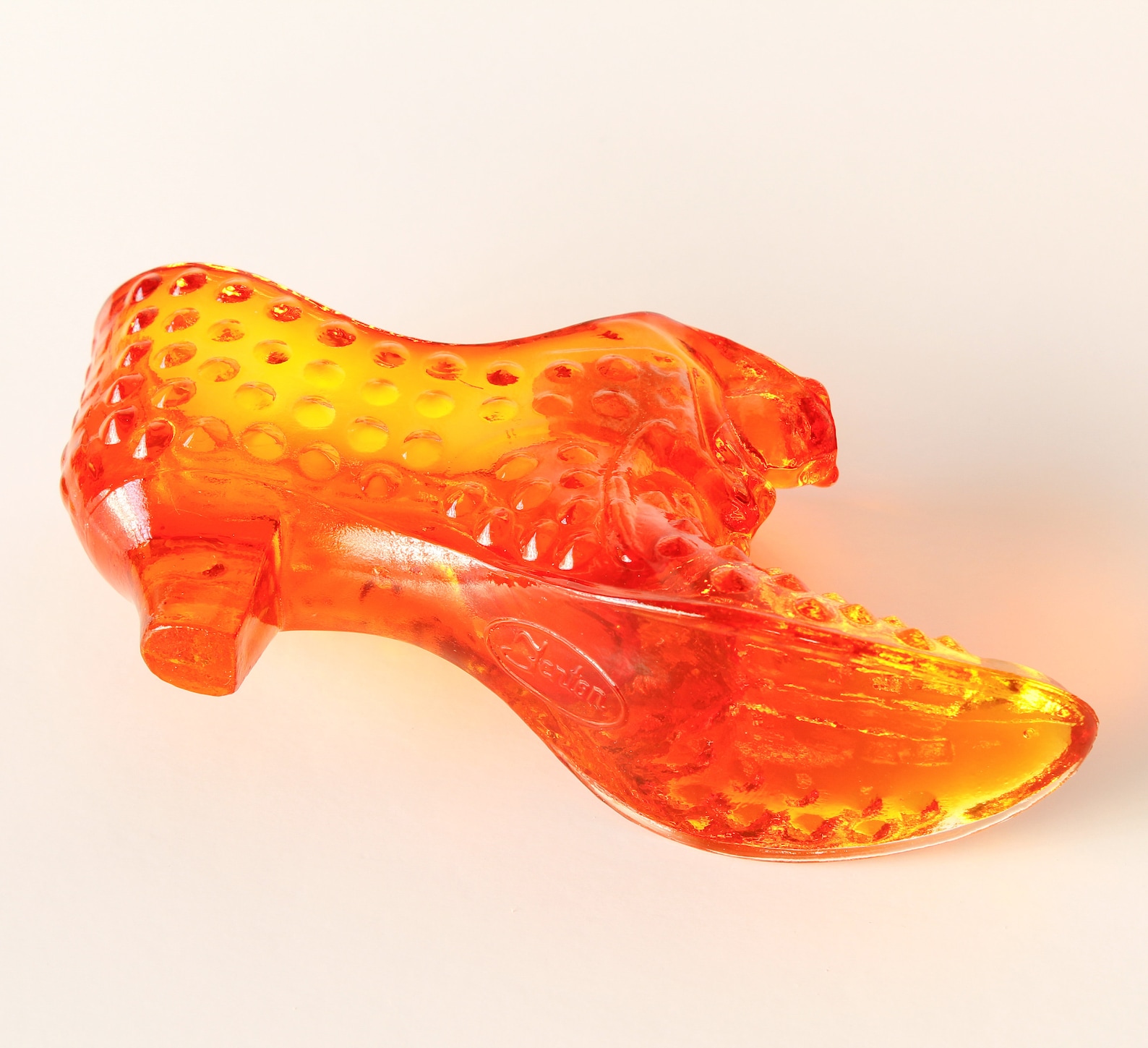 Vintage Fenton Hobnail Glass Slipper Shoe Amberina Orange and | Etsy