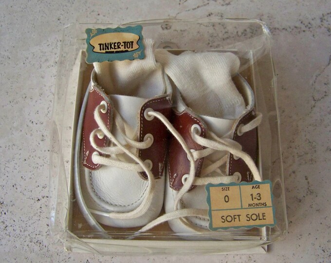 Vintage Leather Baby Shoes in Original Box - Etsy