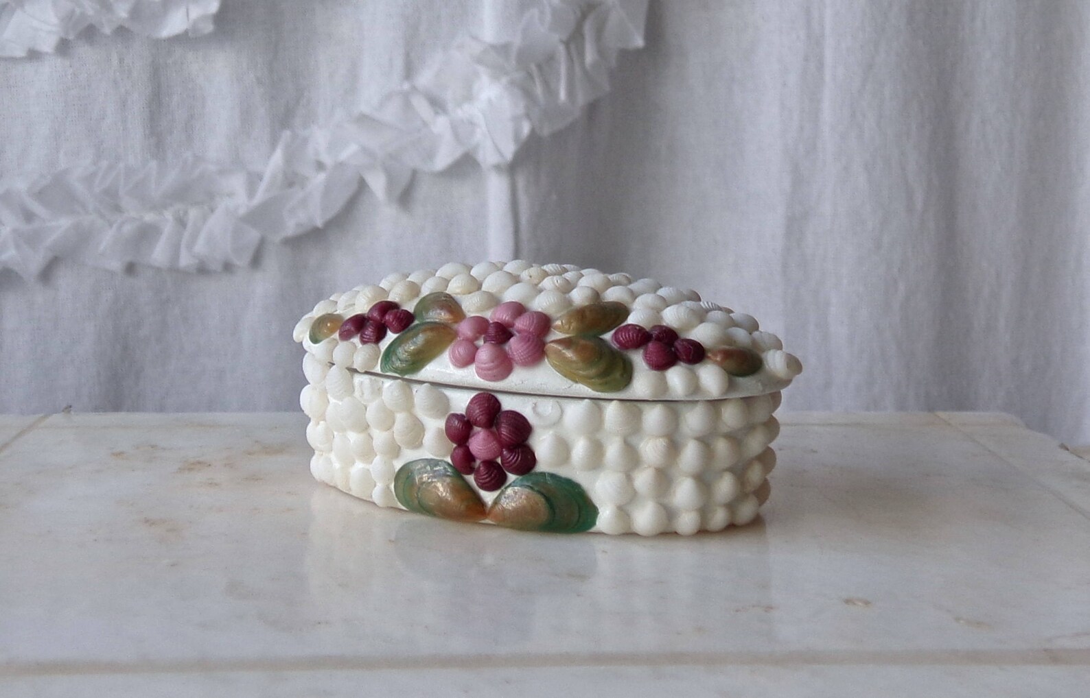 Vintage Seashell Trinket Box Hand Crafted - Etsy
