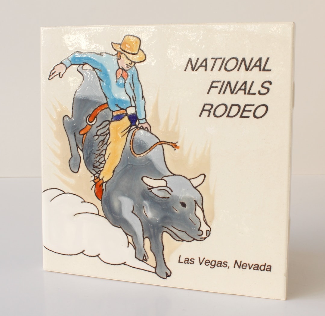 Vintage National Finals Rodeo Tile Trivet 1997 Las Vegas - Etsy