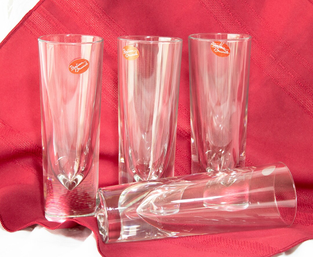Vintage Italian Brunch Glassware, Bullet Shape Bottom, Set of Four - Etsy