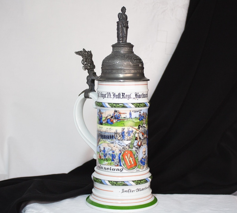 Vintage German Beer Stein Regimental, Reservist Soldier - Etsy