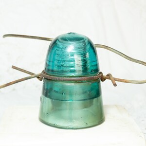 Vintage Turquoise Beehive Insulator With Telegraph Wire - Etsy