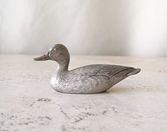 Vintage Pewter Duck Sculpture by Bill Callahan Wildlife Artist Pewter ...