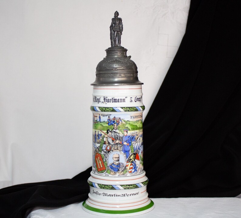 Vintage German Beer Stein Regimental, Reservist Soldier - Etsy