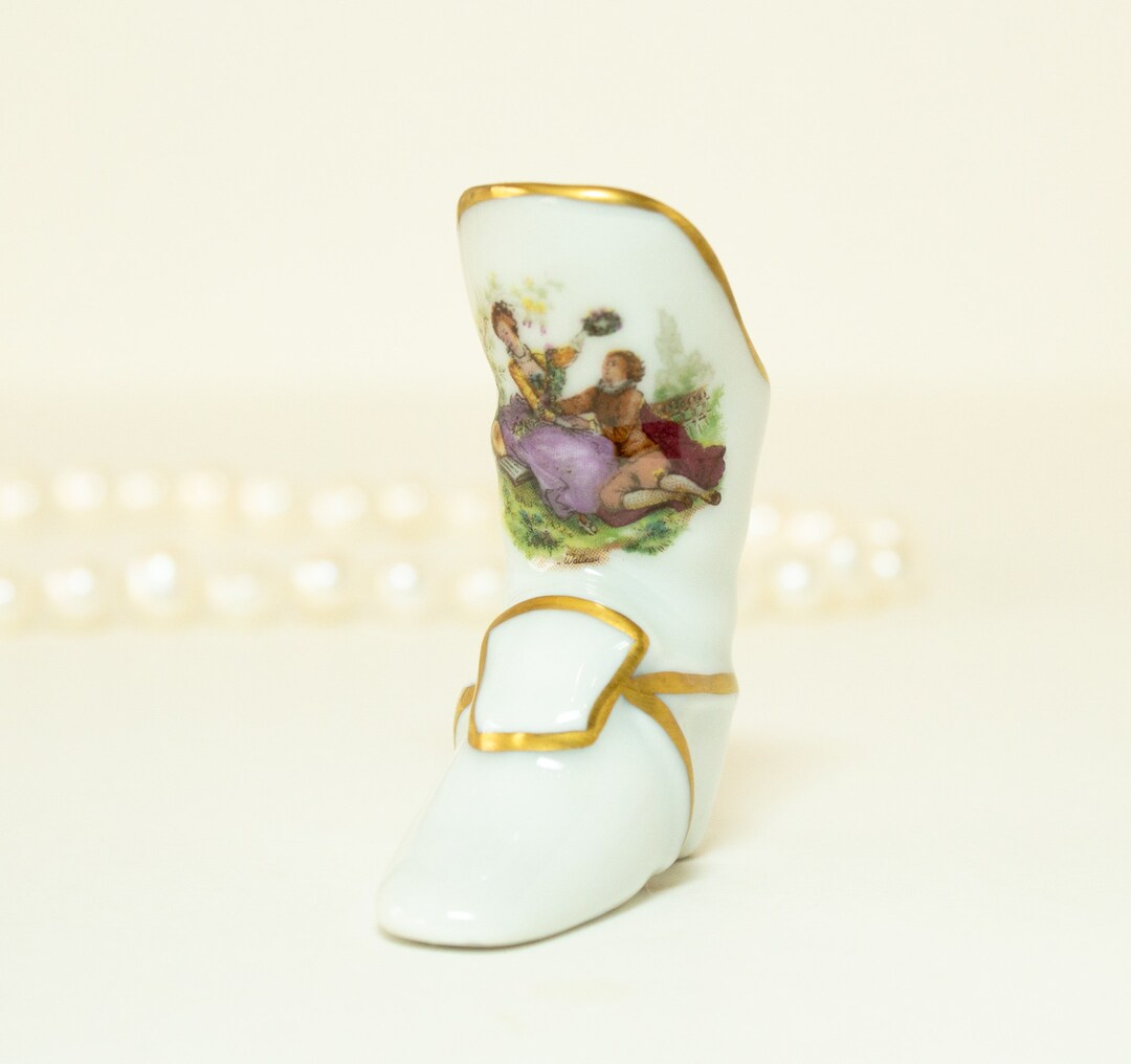 Vintage Limoges France Miniature Boot With Buckle Courting Couple - Etsy
