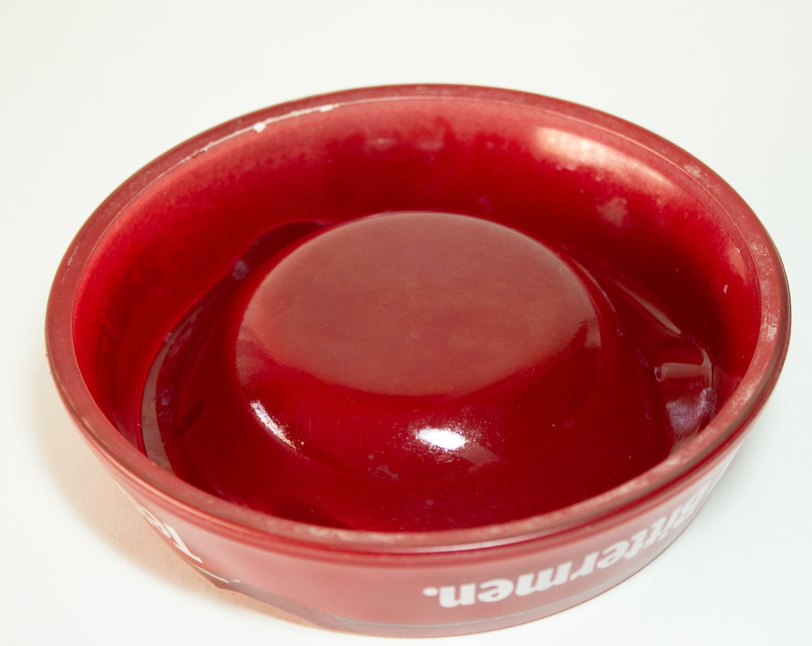Ashtray Advertisement Tetley Bittermen Candy Apple Red Glass - Etsy