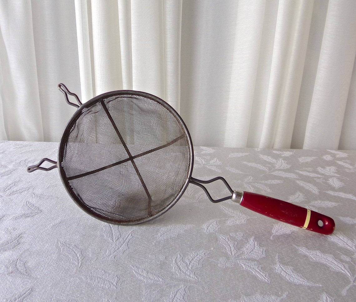Country Kitchen Strainer Retro Wire Mesh Hand Held - Etsy