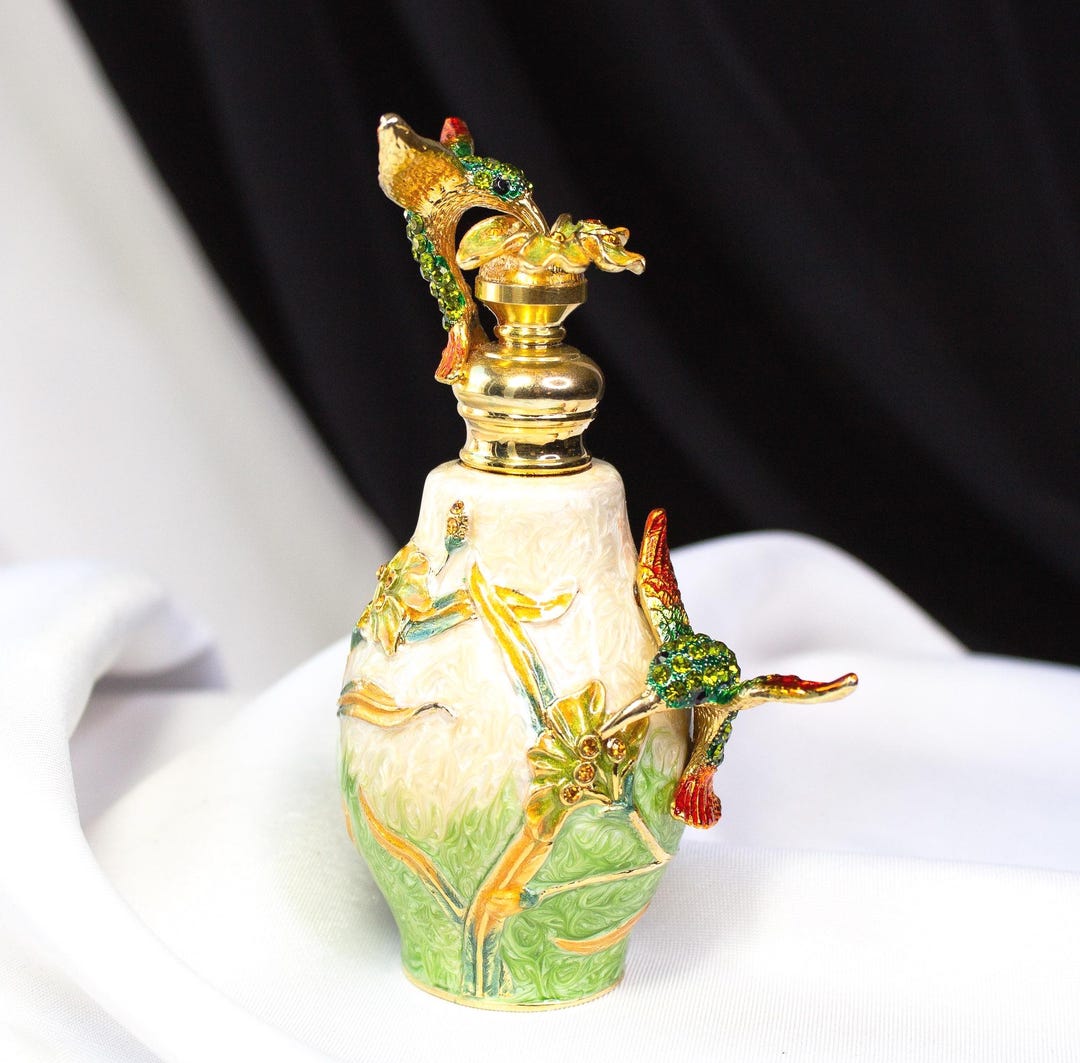Vintage Bejeweled Hummingbird Perfume Bottle With Dabber, 2004 - Etsy