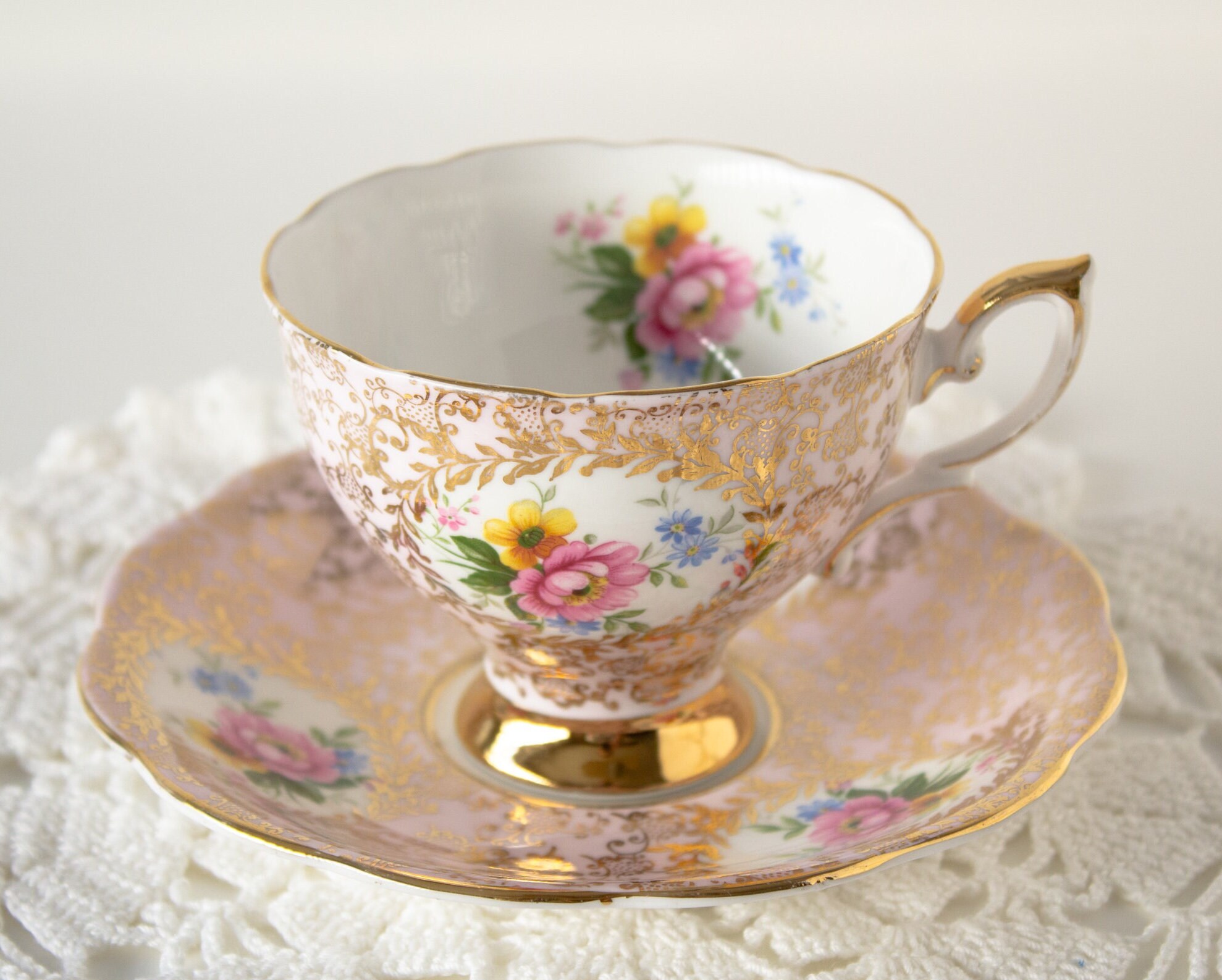 Vintage Pink Teacup and Saucer, Royal Standard - Etsy