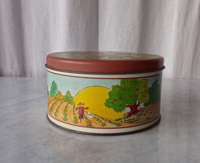 Vintage Kitchen Tin Country Farm Scarecrow Crops - Etsy