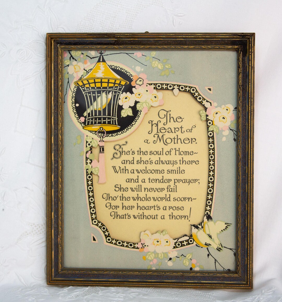 Vintage Nostalgic Framed Print Poem for Mother - Etsy