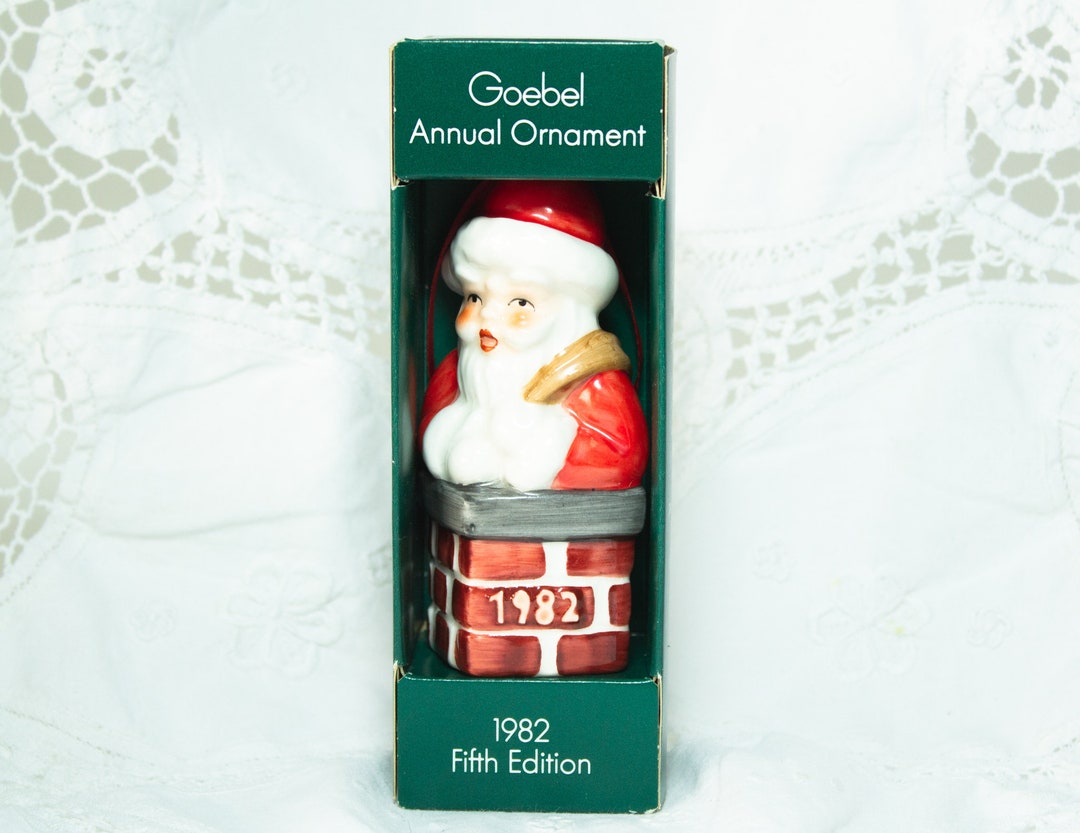 Vintage Goebel Ornament Santa Down the Chimney 1982 - Etsy