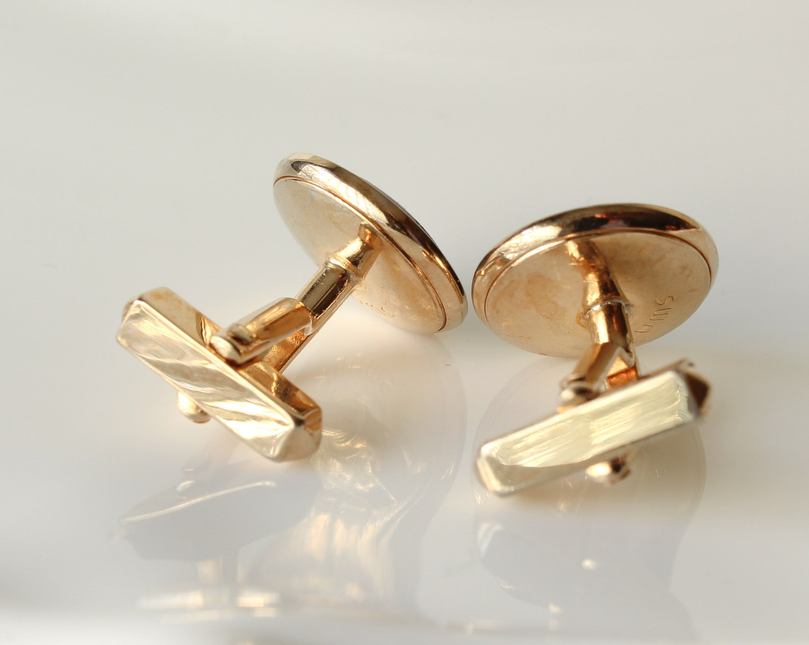Vintage Swank Cufflinks Deep Blue Disc Gold Tone - Etsy