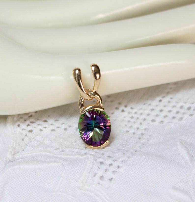 Vintage 14K Gold Sapphire Pendant - Etsy