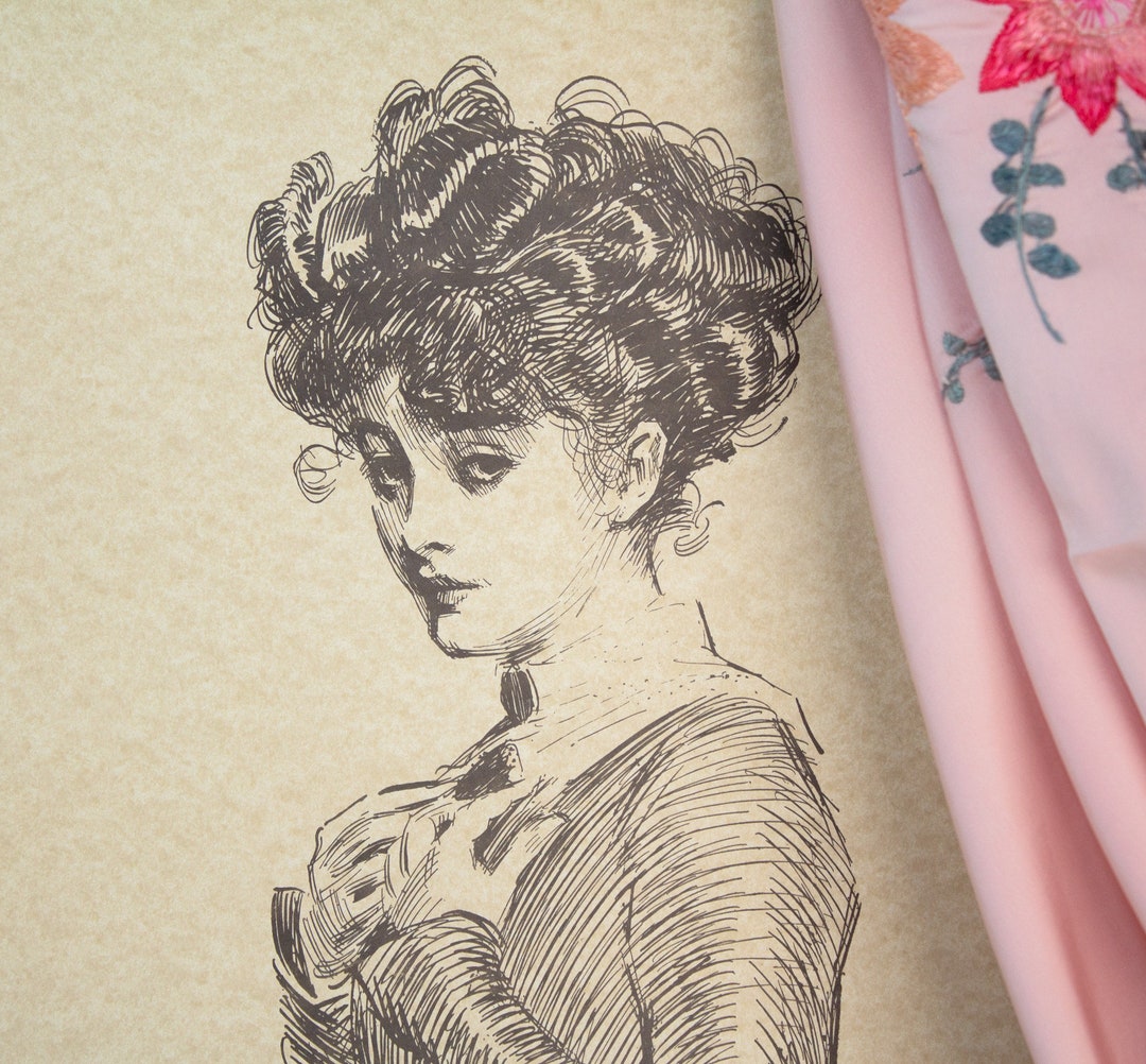Vintage Gibson Girl Vanity Wall Decor 1987 Print Not Worried About Her ...