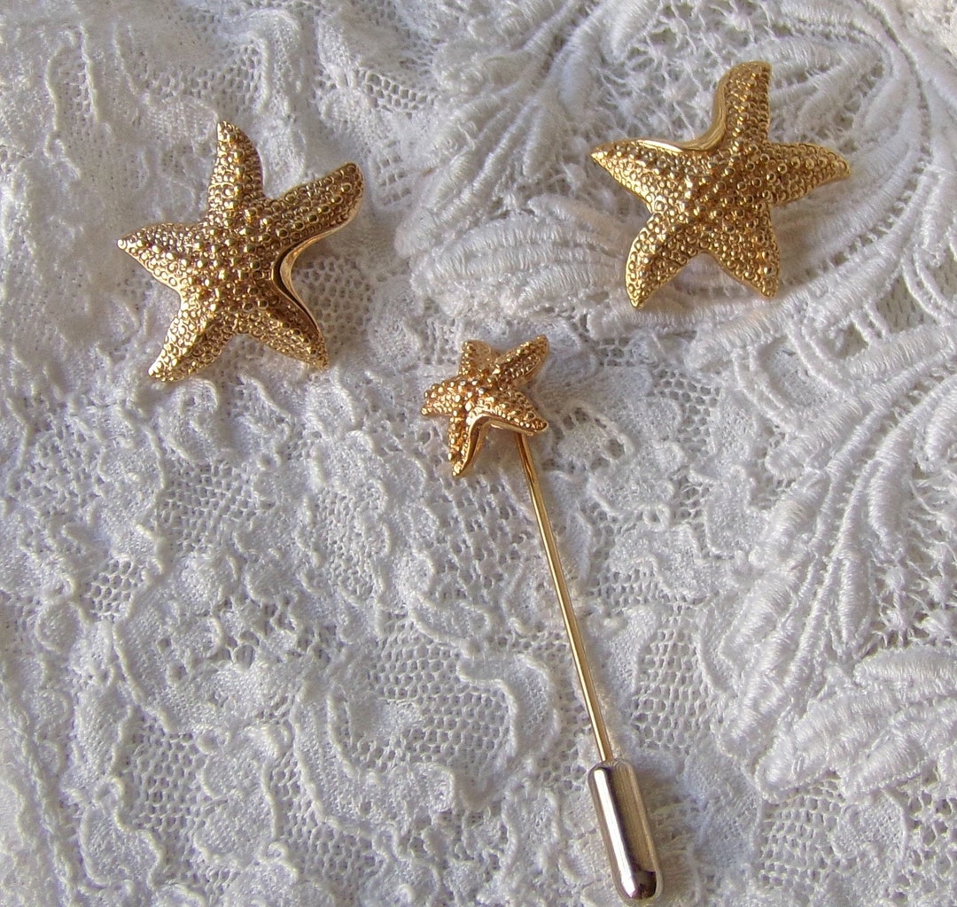 Vintage Sarah Coventry Starfish Stickpin and Earrings - Etsy
