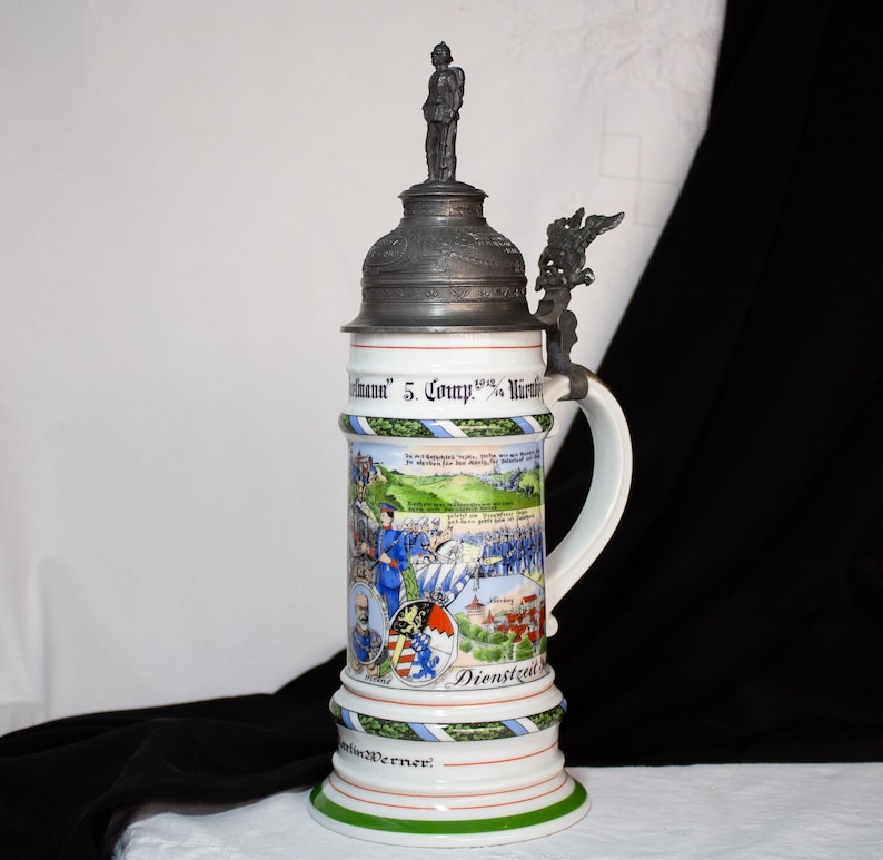 Vintage German Beer Stein Regimental, Reservist Soldier - Etsy