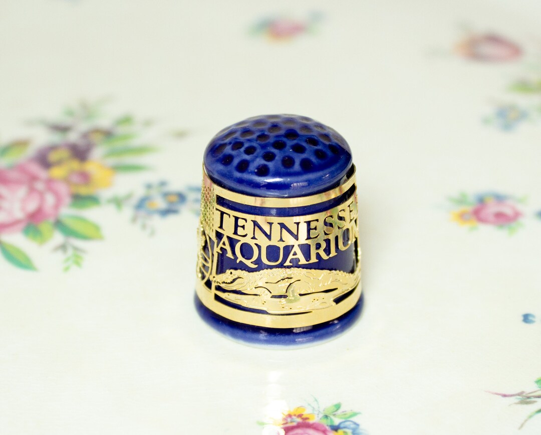Vintage Thimble Tennessee Aquarium 22kt Gold Plated - Etsy