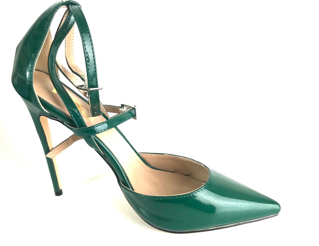 Nineties Emerald Green Strappy Stilettos - Etsy
