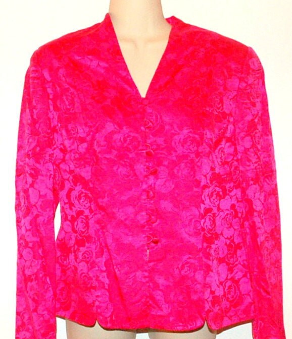 Ladies Vintage Hot Pink Silk Jacket - Etsy