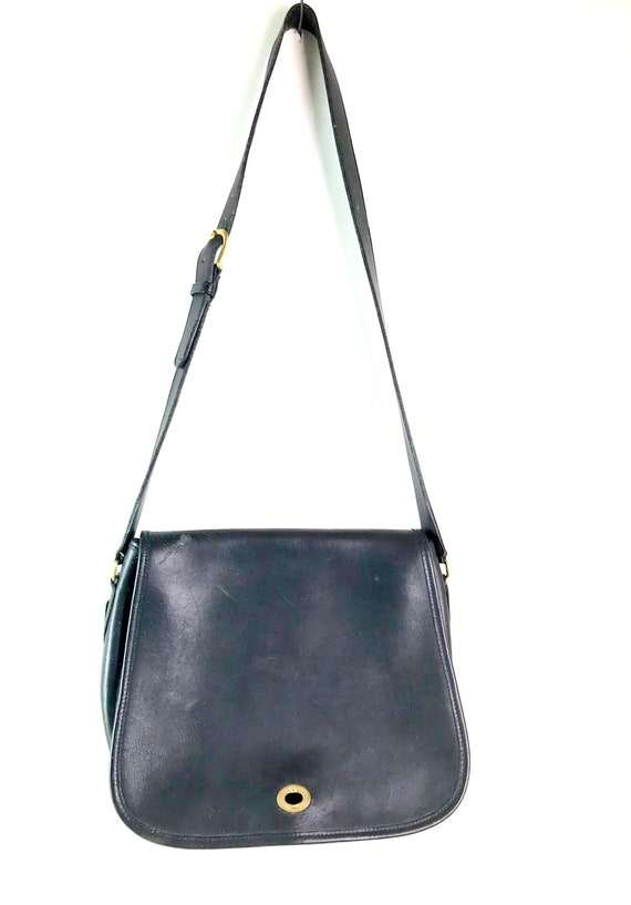 Authentic Coach Vintage Eighties Black Leather Crossb Gem
