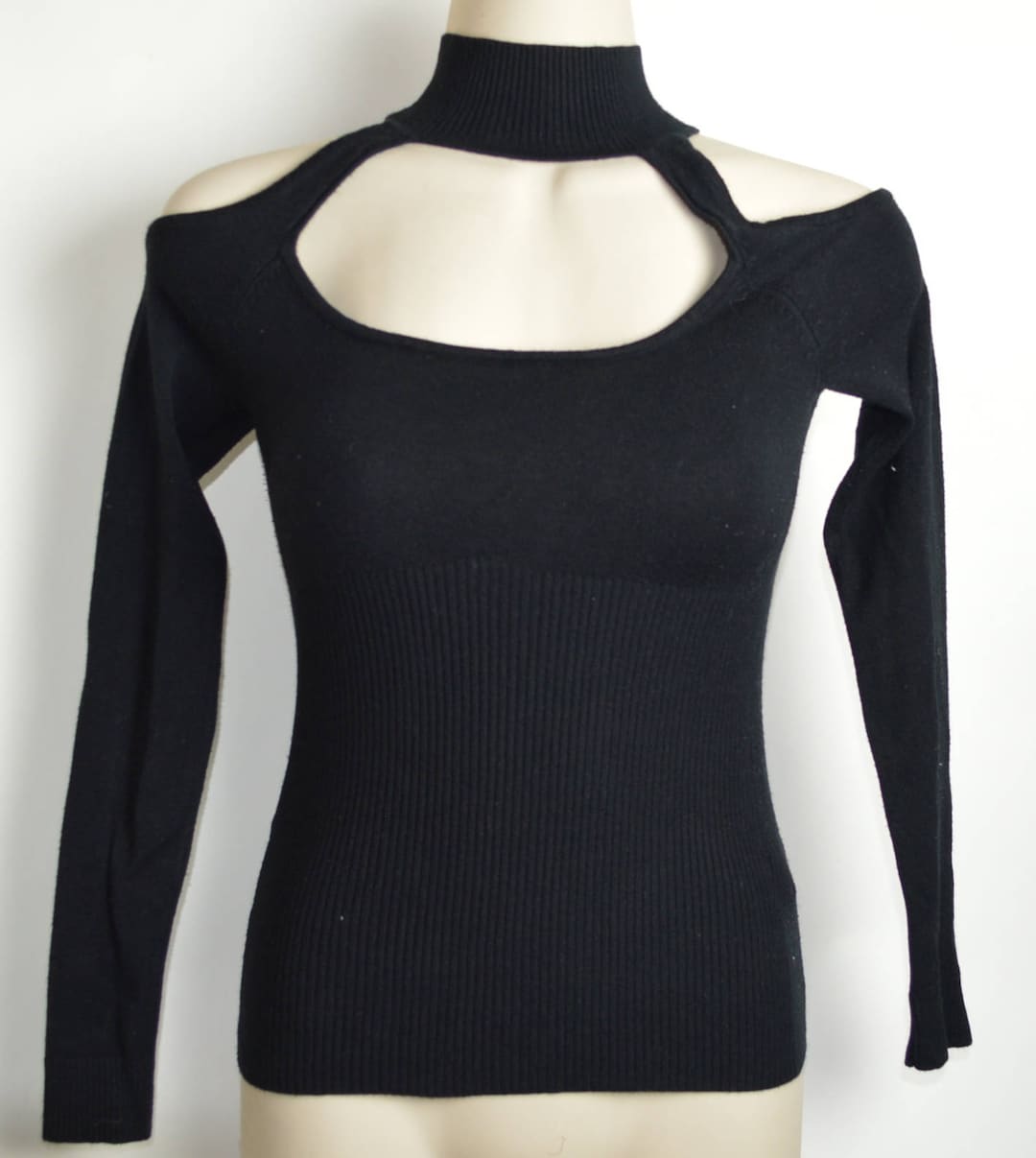 Vintage Cold Shoulder Turtle Neck Sweater - Etsy