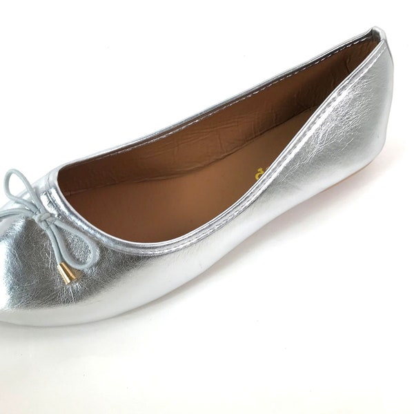 Silver Ballet Flats - Etsy