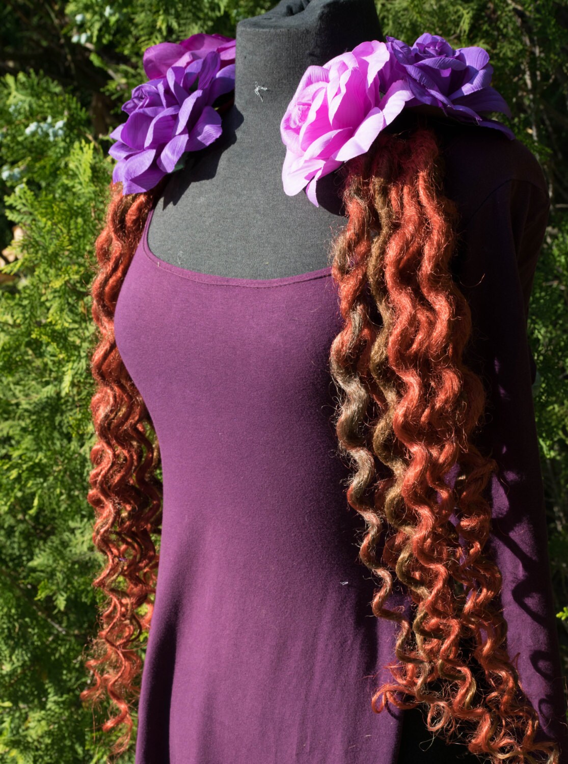 Dread Lock Hair Falls in Crimson and Light Brown Super Curly - Etsy
