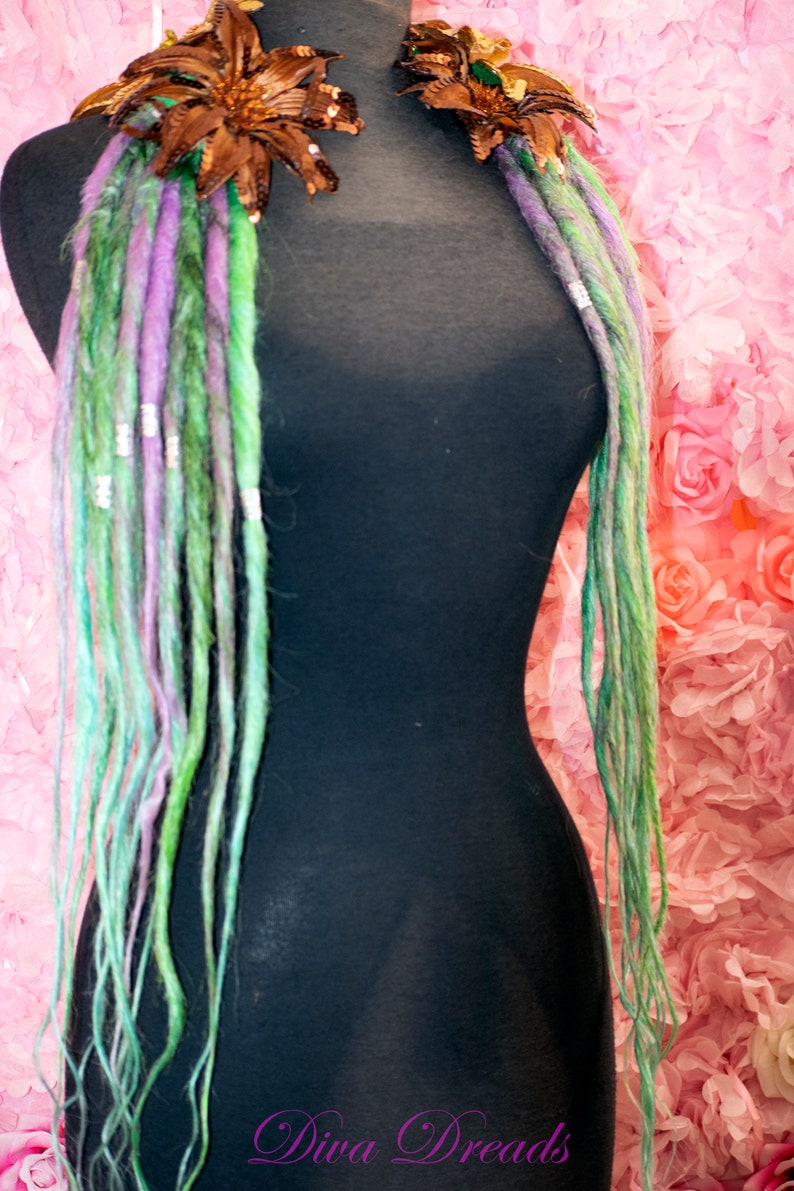 Diva Dreads Mixedteal, Light Green and Lavender Dread Lock Falls - Etsy