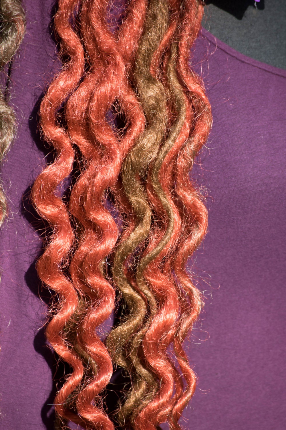 Dread Lock Hair Falls in Crimson and Light Brown Super Curly - Etsy