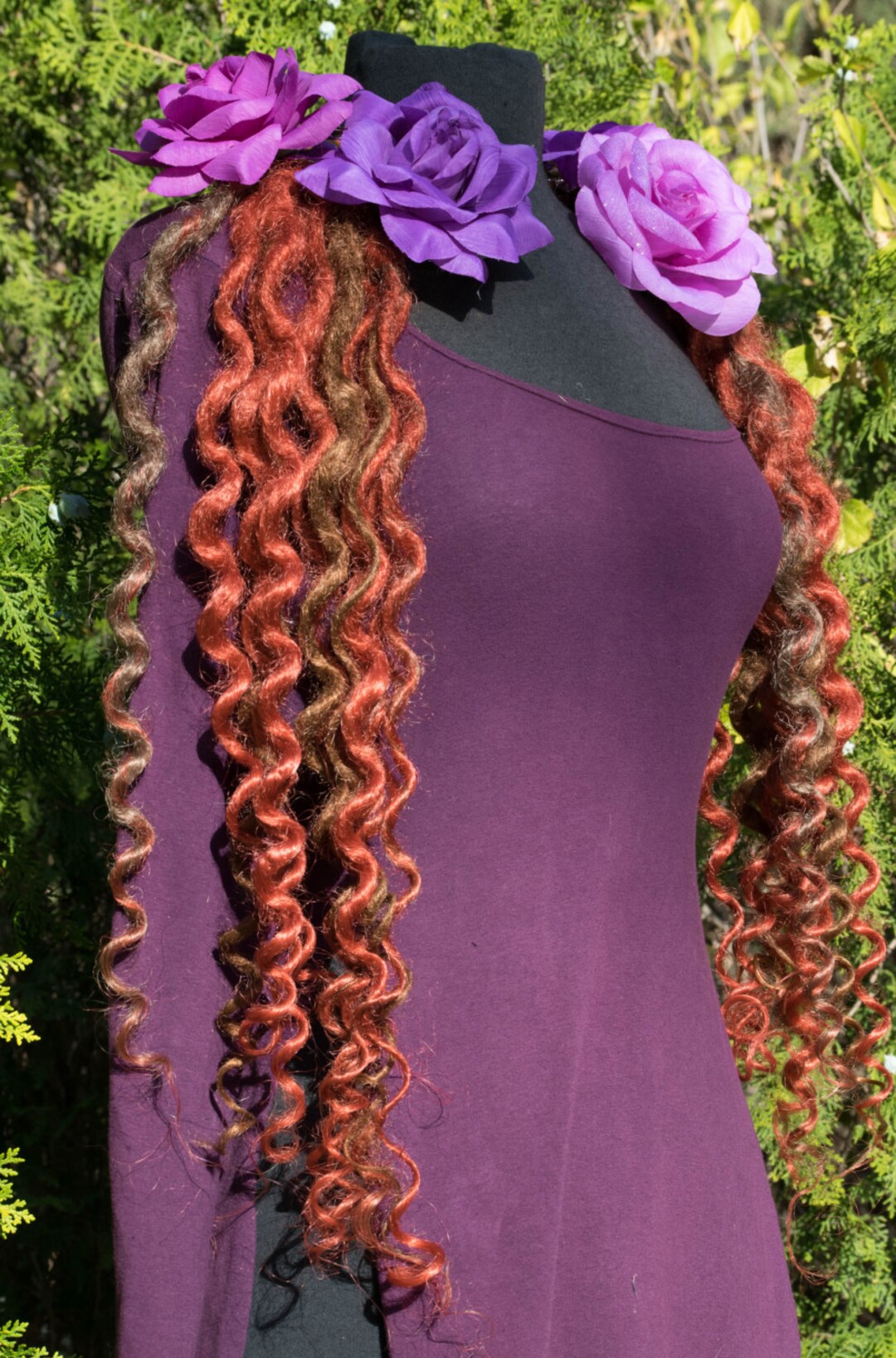 Dread Lock Hair Falls in Crimson and Light Brown Super Curly - Etsy