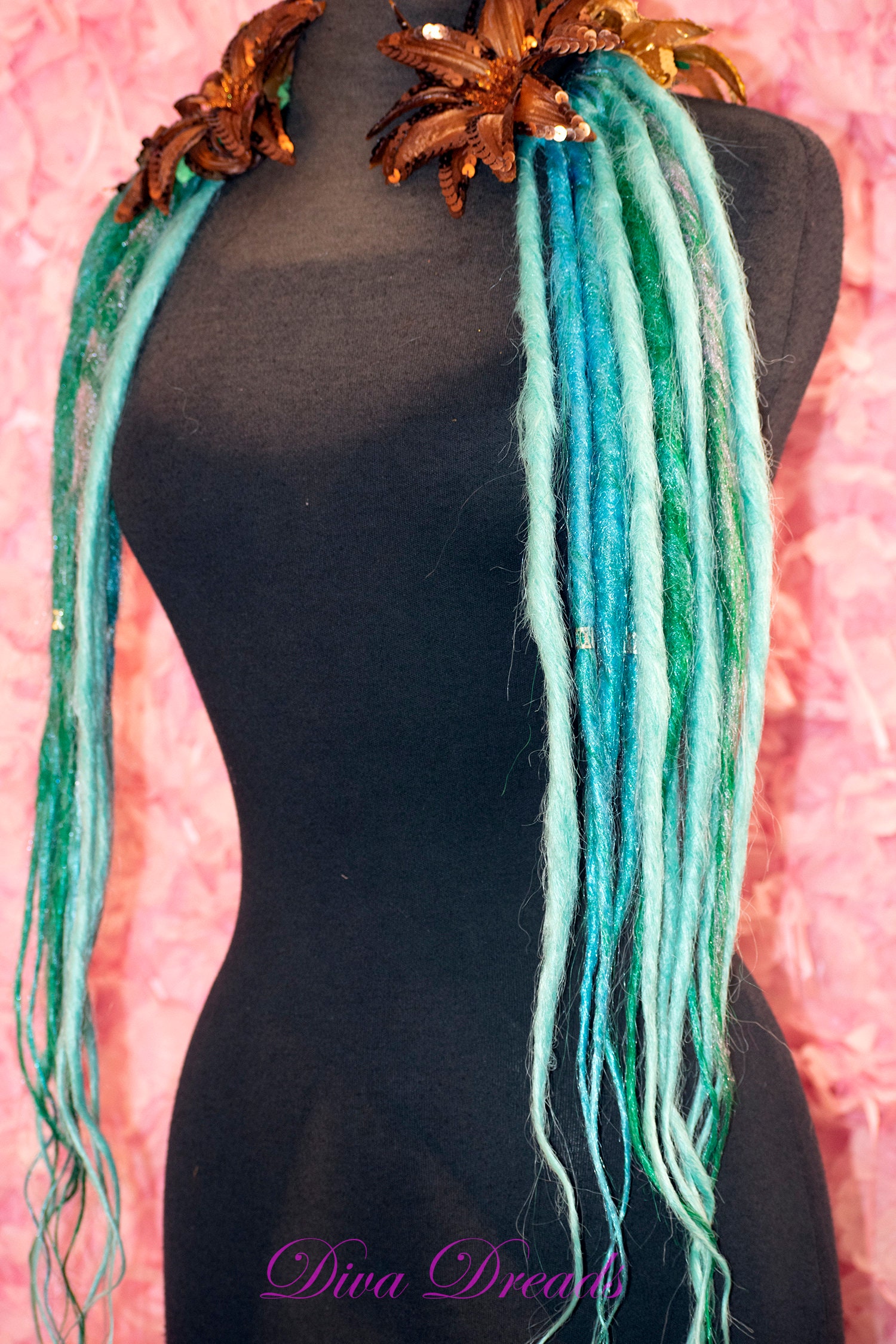 Diva Dreads Mixedteal and Light Green Dread Lock Falls - Etsy