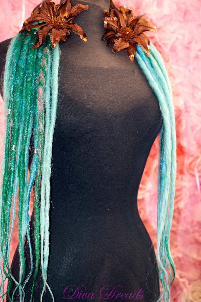 Diva Dreads Mixedteal and Light Green Dread Lock Falls - Etsy